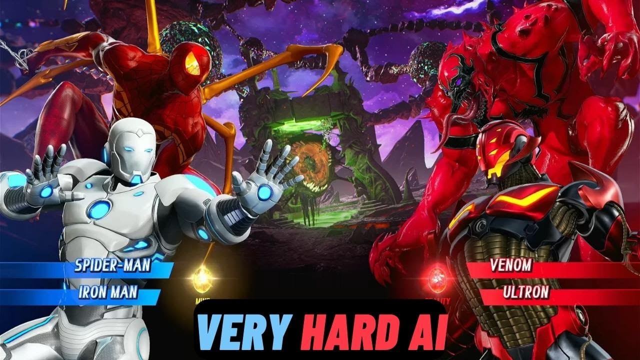 Red Spiderman & Iron Man VS Venom & Ultron (Very Hard) - Marvel VS ...