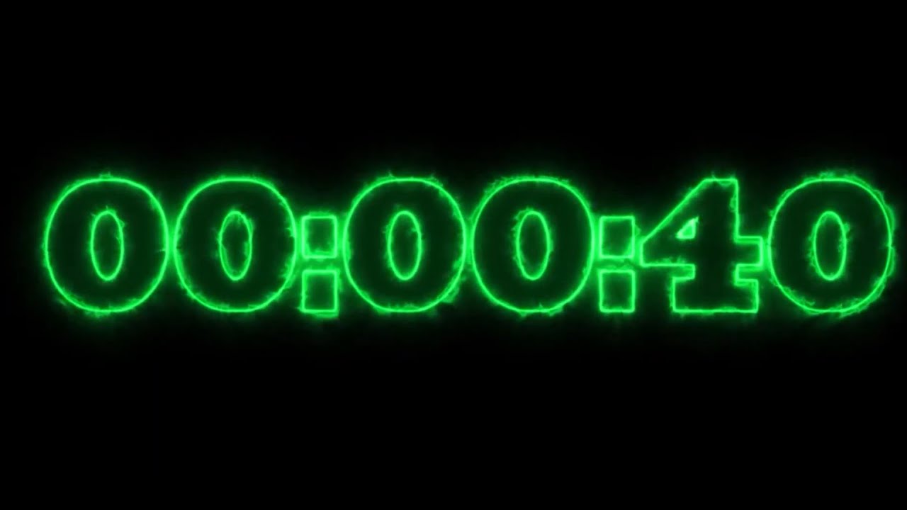 Gree fire neon timer 40 seconds (countdown) - YouTube