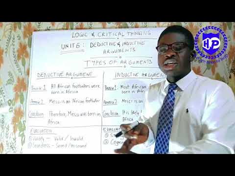 Logic and Critical Thinking - Unit 6 (Deductive and Inductive Arguments) - YouTube