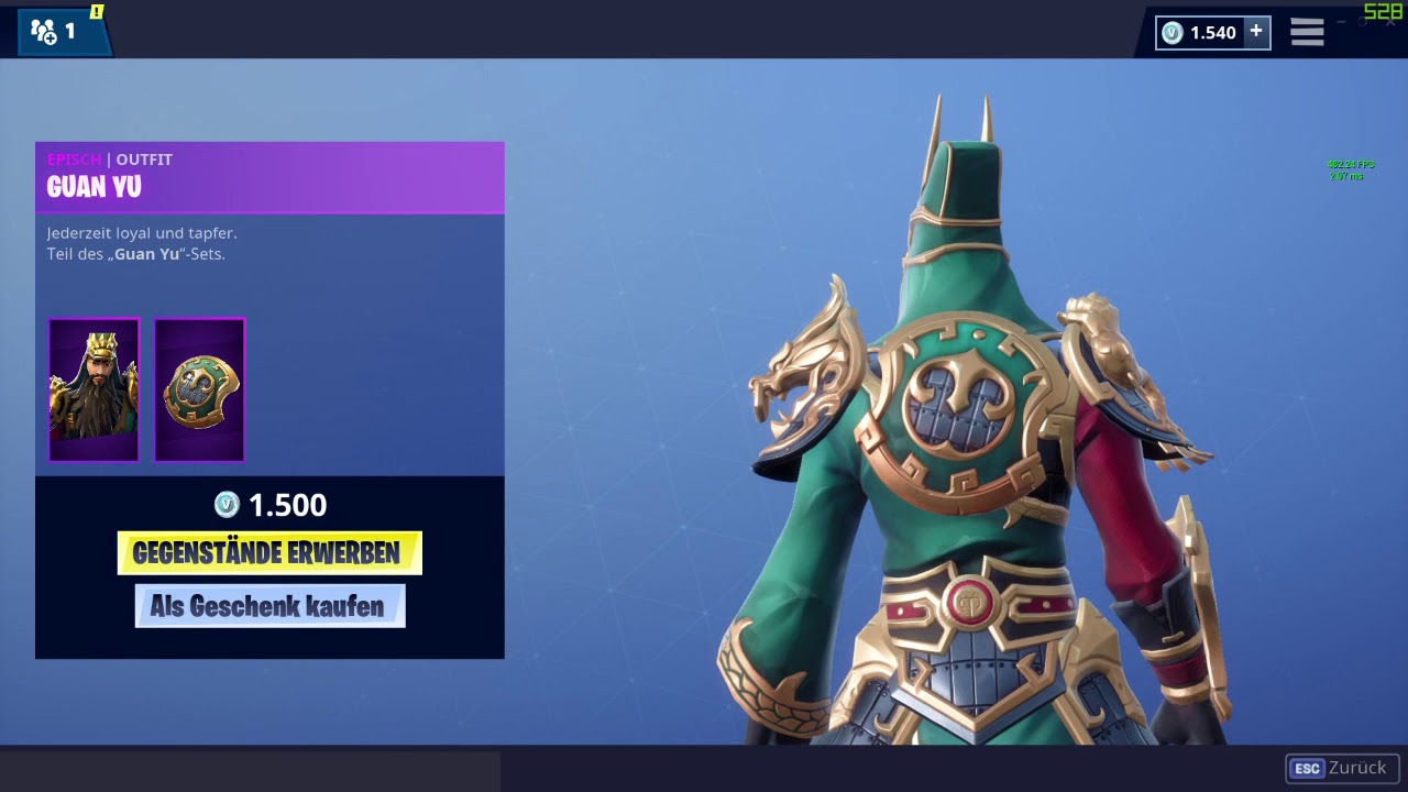 Fortnite *NEU* Guan Yu Sets, Guan Yu Skin - Guandao - Himmlischer ...