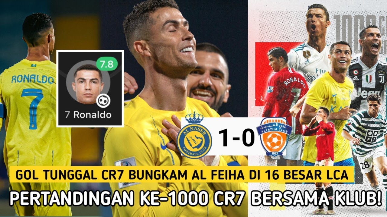 1000 MATCH CR7 BERSAMA KLUB🐐Gol tunggal Ronaldo menangkan Al Nassr🔥di ...