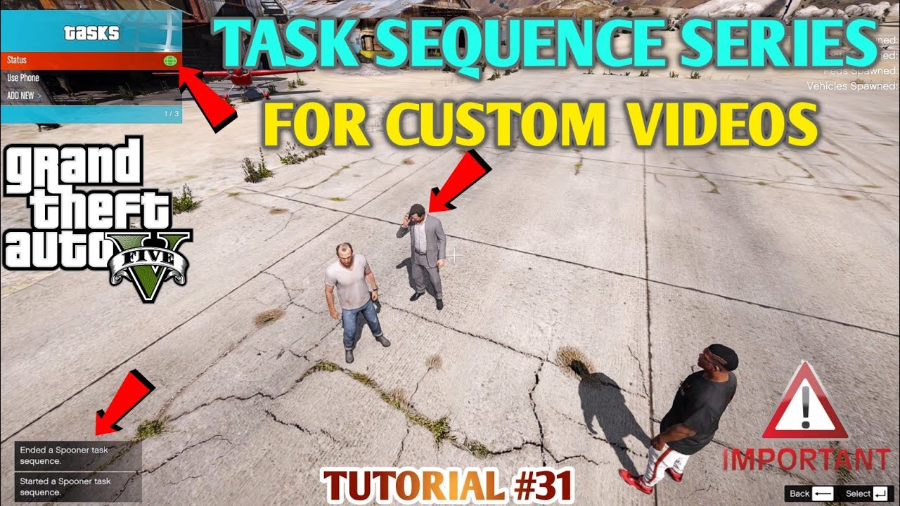 TASK SEQUENCE | HOW TO MAKE CUSTOM GTA 5 VIDEO | TUTORIAL #1 | GT ...