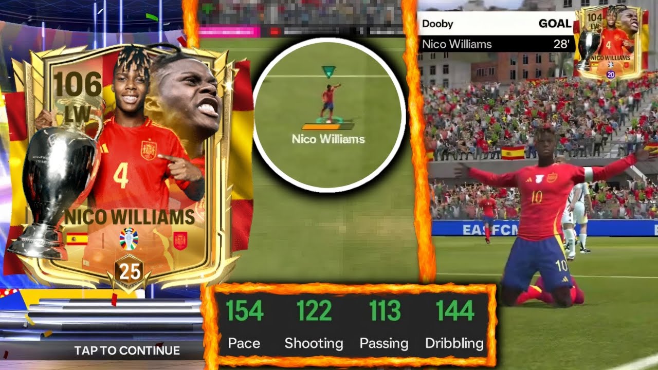 106 RATED EURO BEST XI NICO WILLIAMS IS THE FASTEST LW GAME || BEST LW ...