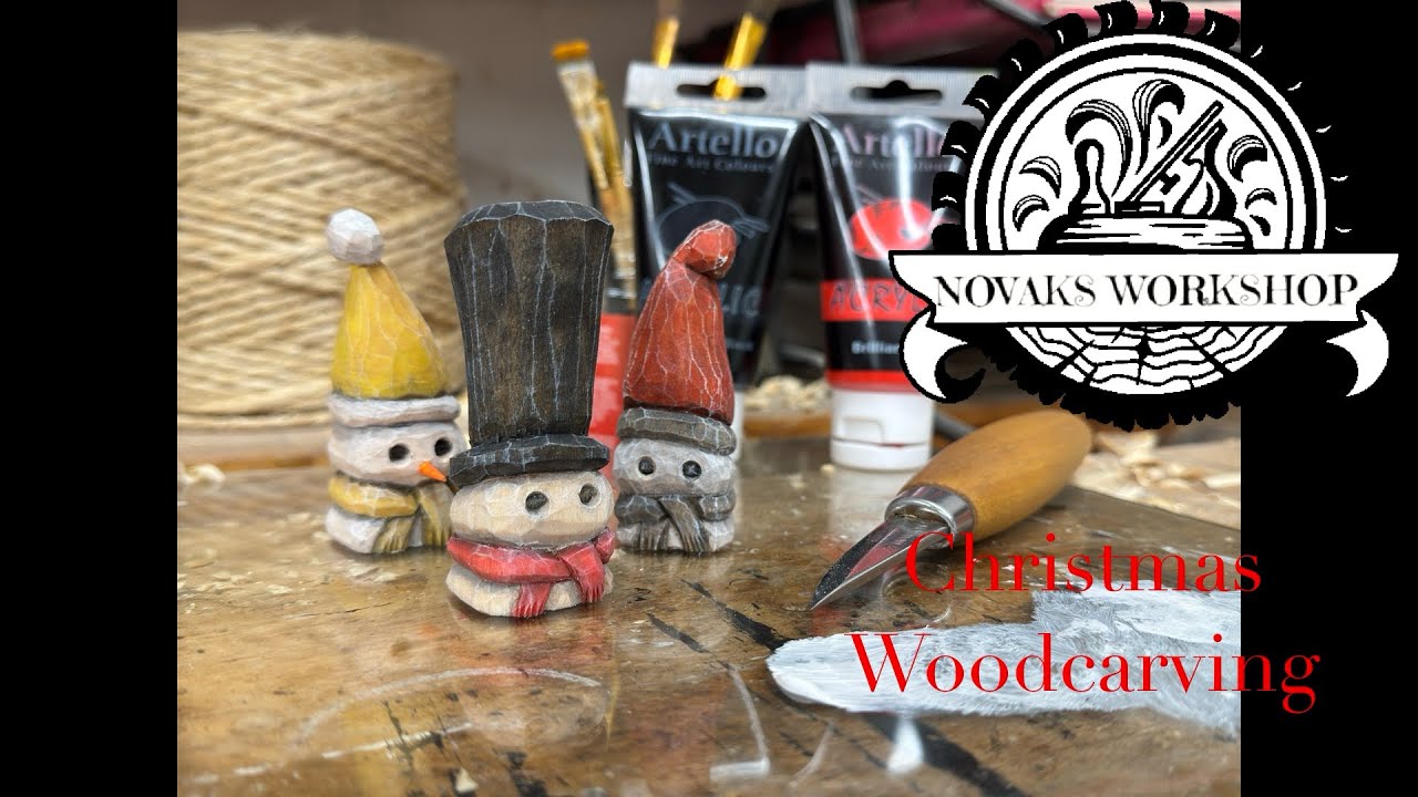 Carving a little snowman / Novaks Workshop woodcarving - YouTube