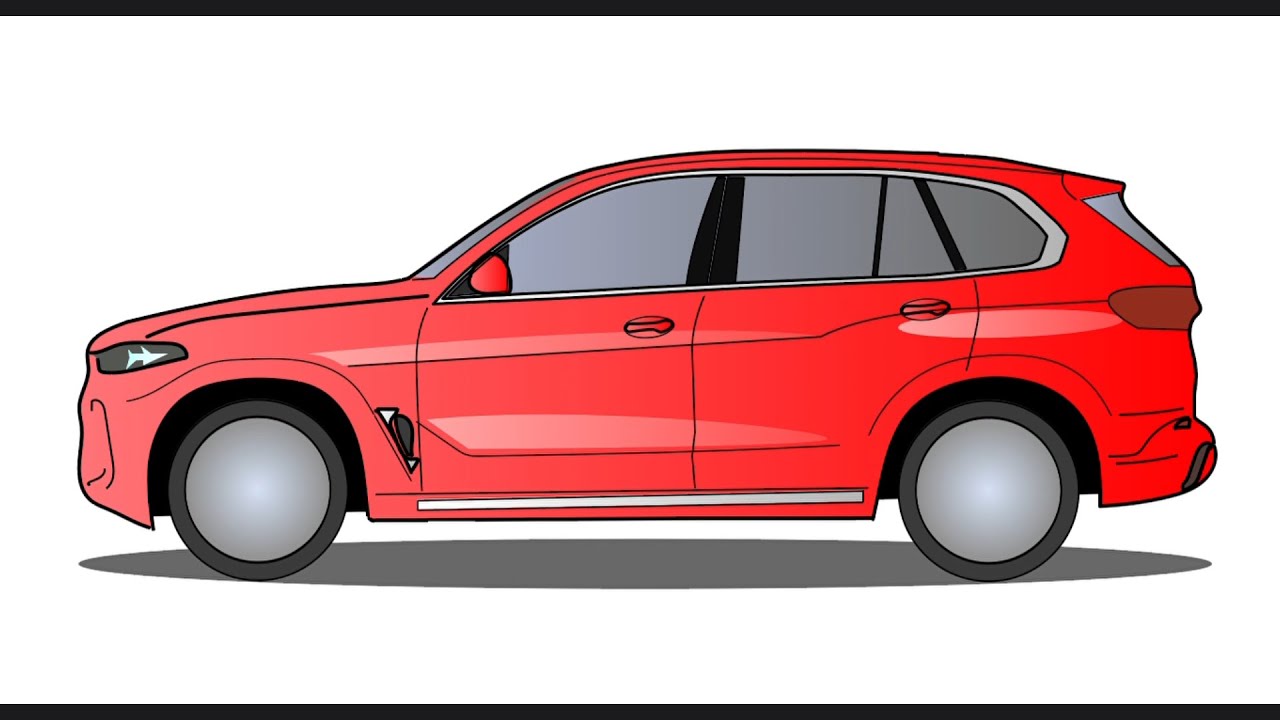How to draw a BMW X5 2020 / drawing bmw x5m step by step easy. - YouTube