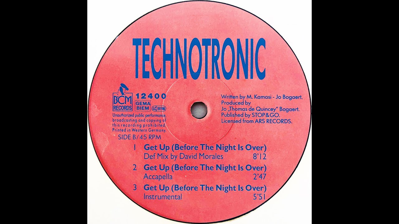 Technotronic • Get Up (Before The Night Is Over) (Instrumental) (1990) - YouTube