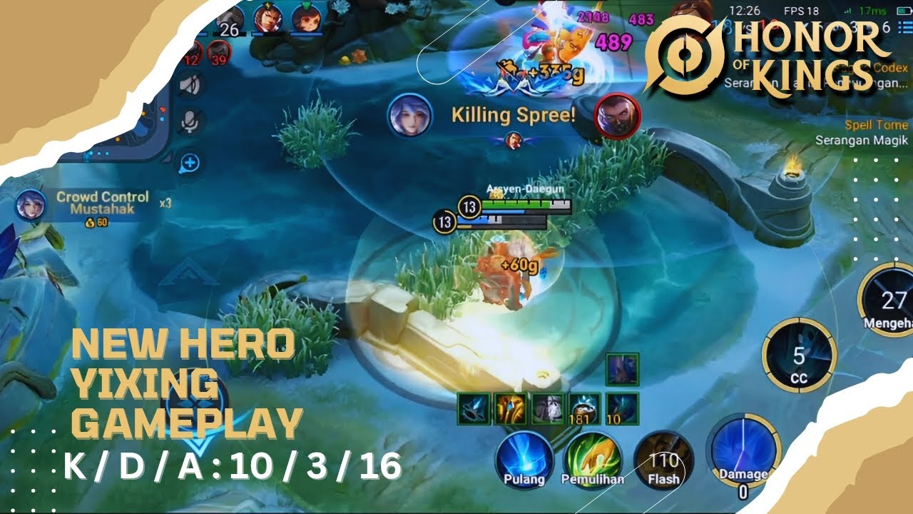 New Hero Yixing / Yixing Gameplay / Honor of Kings / Midlane Gameplay - YouTube
