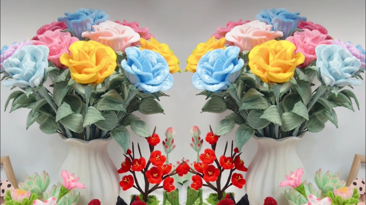 Most Beautiful DIY Pipe Cleaner Rose Flower With Simple Craft Tutorial ...