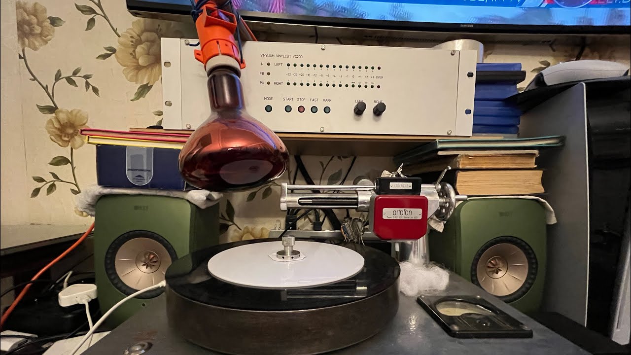 KEF LSX. Vinylium Vinylcut VC200. Ortofon DSS 731. Record Cutting Lathe. Home Made Records ...