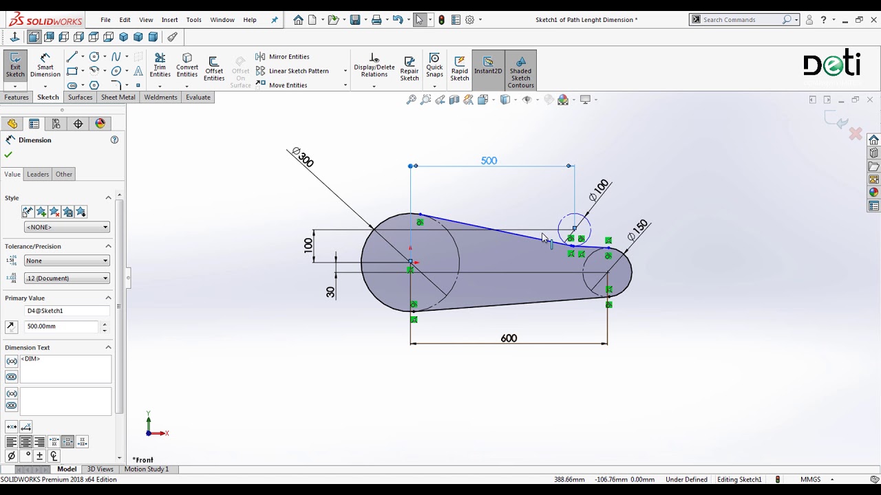 สอน SolidWorks ตอนที่ 66 #Path Lenght Dimension การสร้งเส้นรอบรูปเพื่อ ...