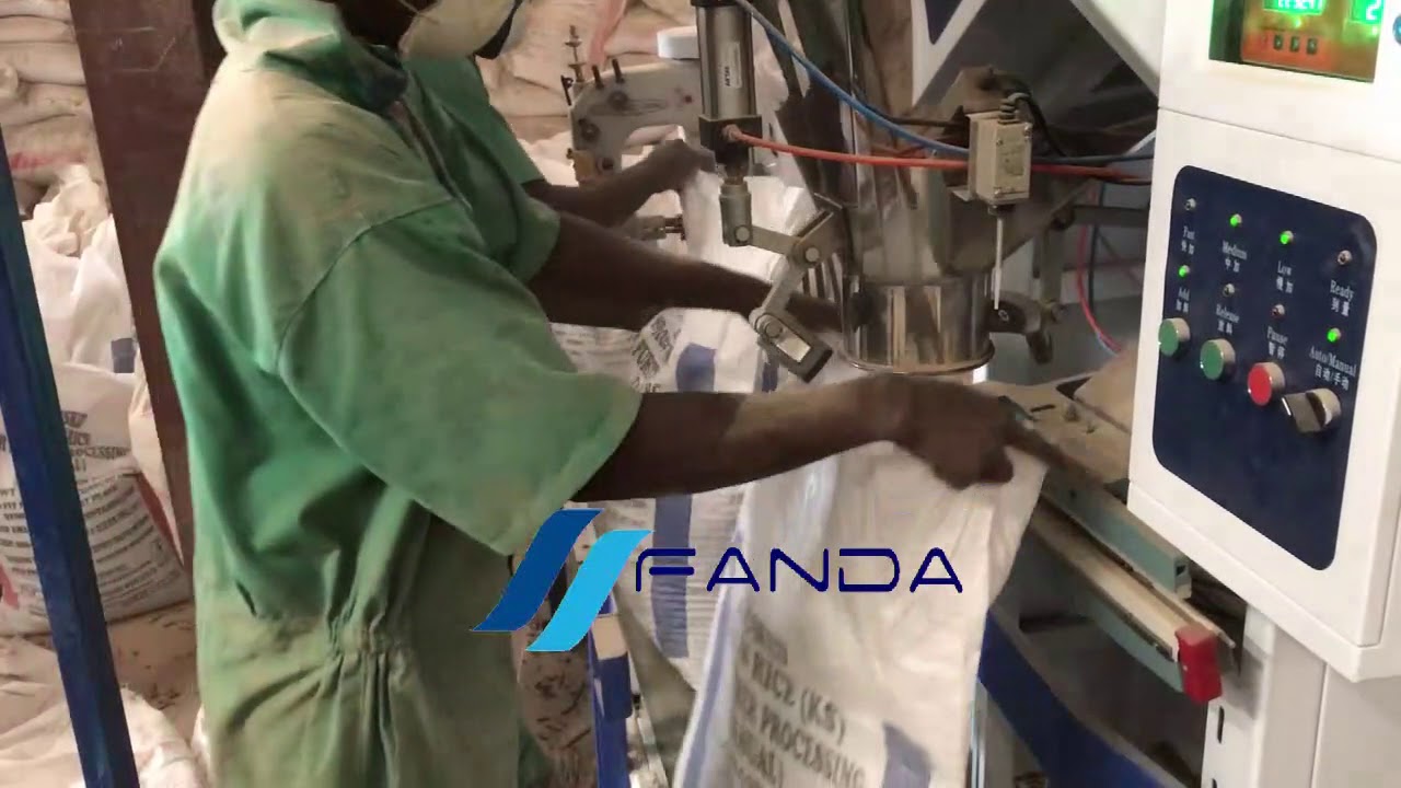 Wood pellet packing machine - YouTube