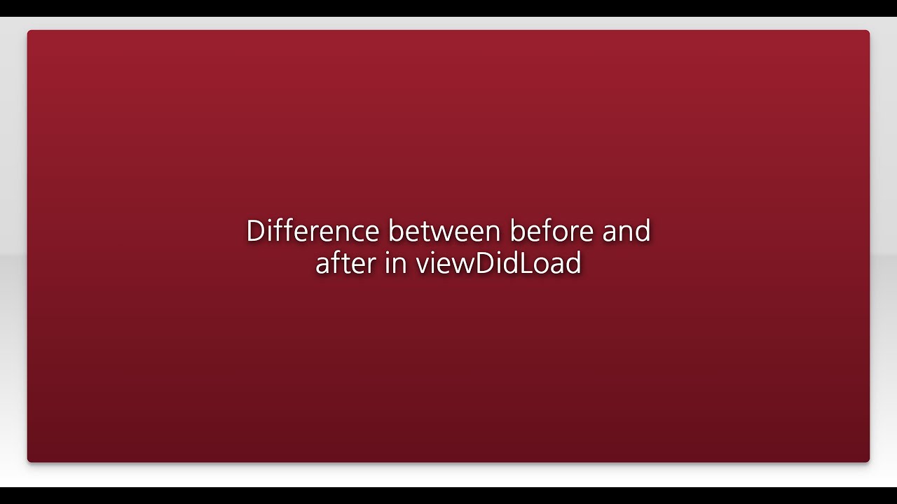 Difference between before and after in viewDidLoad - YouTube