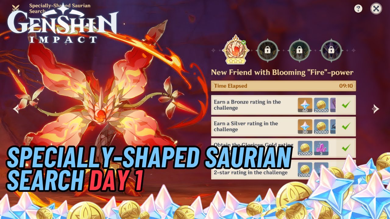 Specially-Shaped Saurian Search Day 1 Fearless | Genshin Impact 4.6 ...