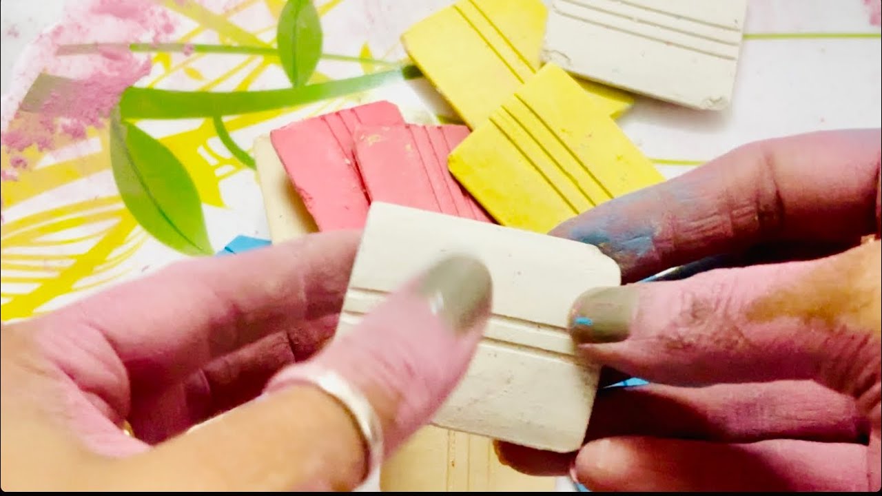 Chalk with colours | colour chalks | dress pressed colour - YouTube