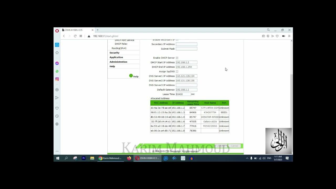 كيفيه اضافه Dns و Mtu للراوتر Zte Zxhn H108n Youtube