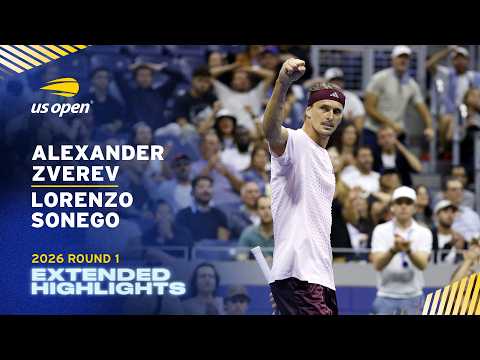 Alexander Zverev vs. Lorenzo Sonego Extended Highlights | 2026 US Open Round 1