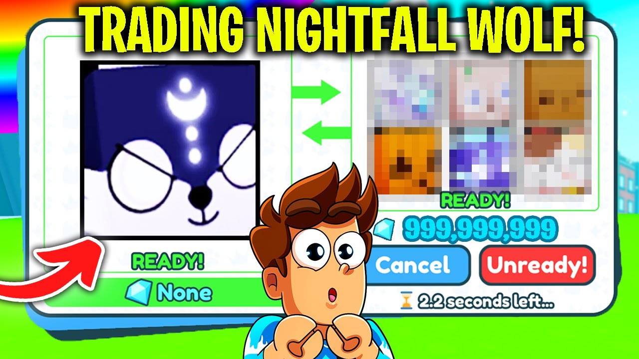I traded a HUGE NIGHTFALL WOLF In Pet Simulator X and got this… - YouTube