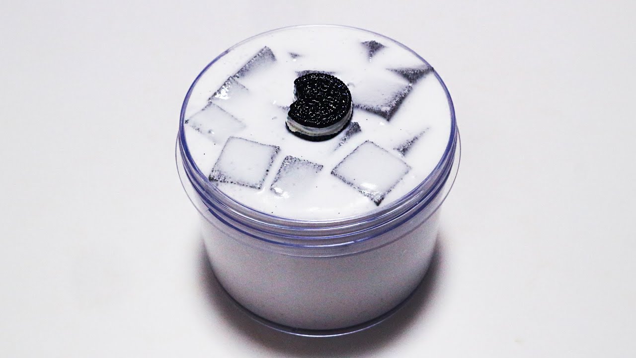 오레오 밀크 스펀지 슬라임 / OREO MILK SPONGE SLIME - YouTube