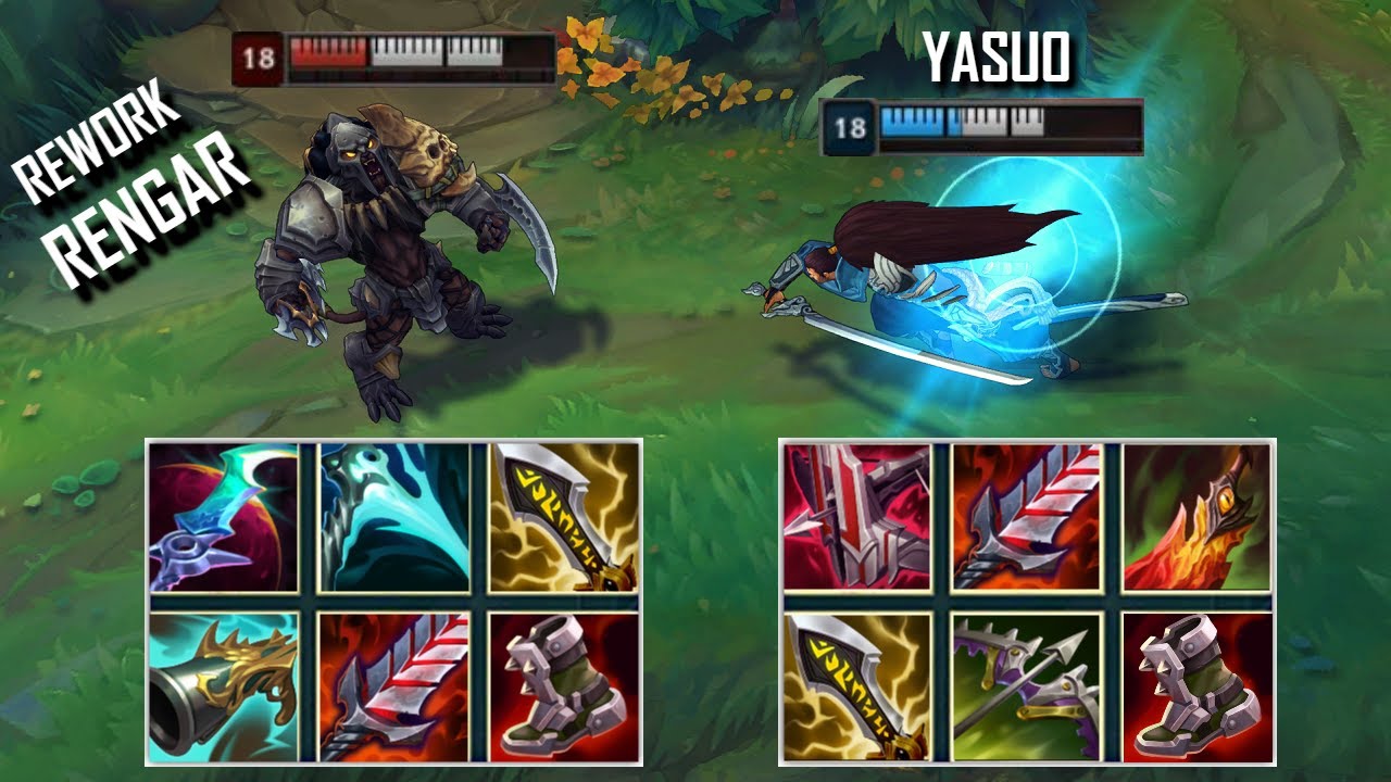 REWORK RENGAR vs YASUO FULL BUILD FIGHTS & Best Pentakills! - YouTube