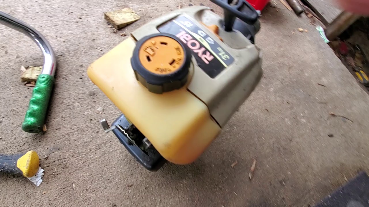 Ryobi 31cc weedeater motor - YouTube