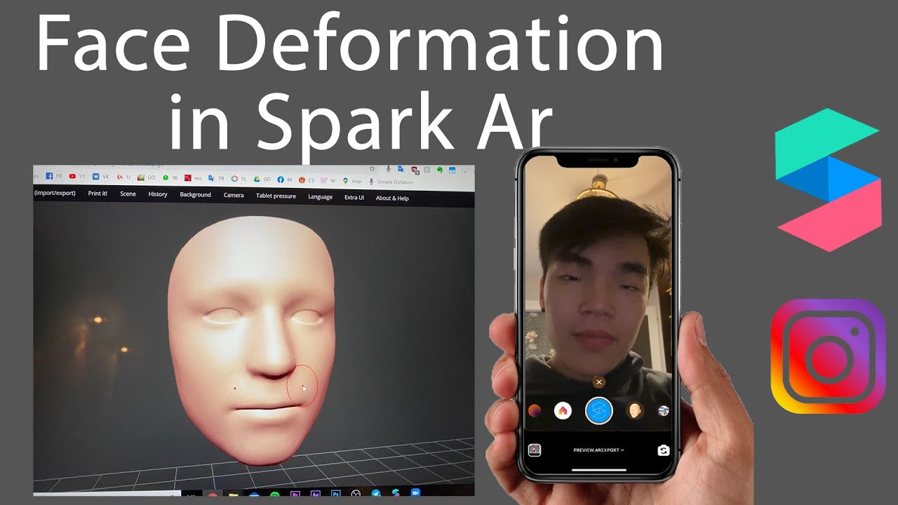 Face Deformation in Spark Ar - Part 29. Деформация лица фильтр в ...