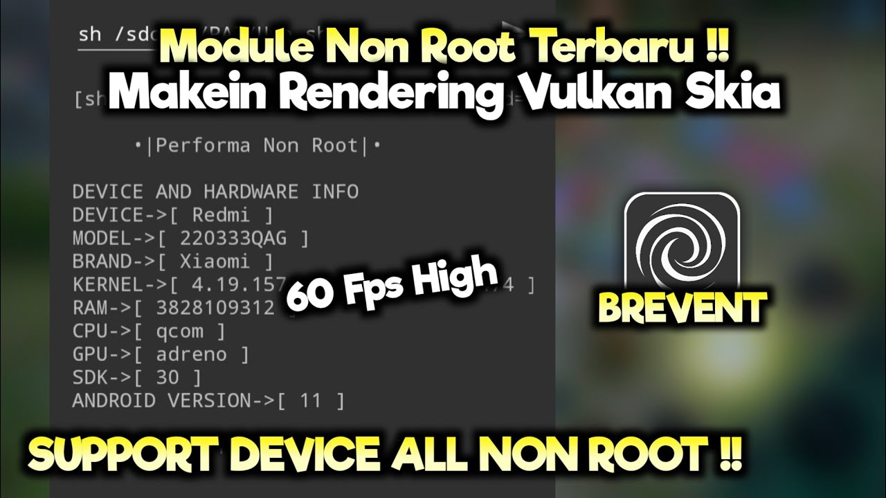 Module Non Root Brevent Terbaru!! Mode Performa Gaming + VulkanSkia 60Fps - YouTube