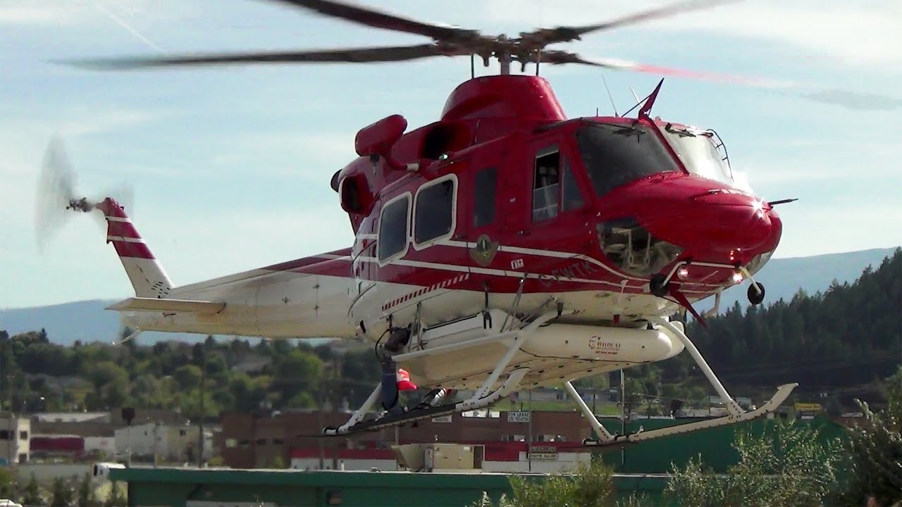 Wildcat Helicopters Bell 412 | Fire Attack Helicopter Lifting Off - YouTube