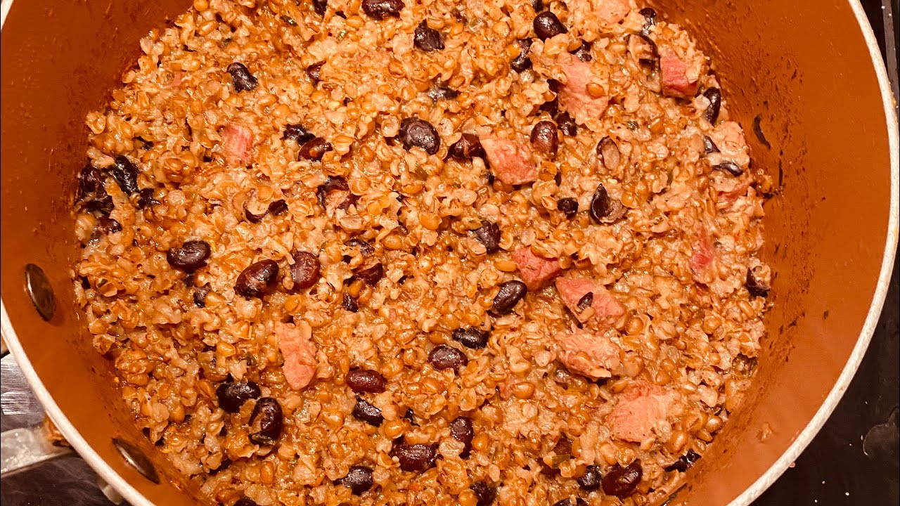 Blé au lait de coco et aux pois noirs. #cuisine#haitienne#creole# ...