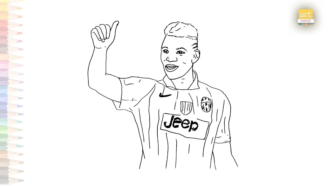 Paul Pogba drawing | French football player drawing | How to draw Paul ...