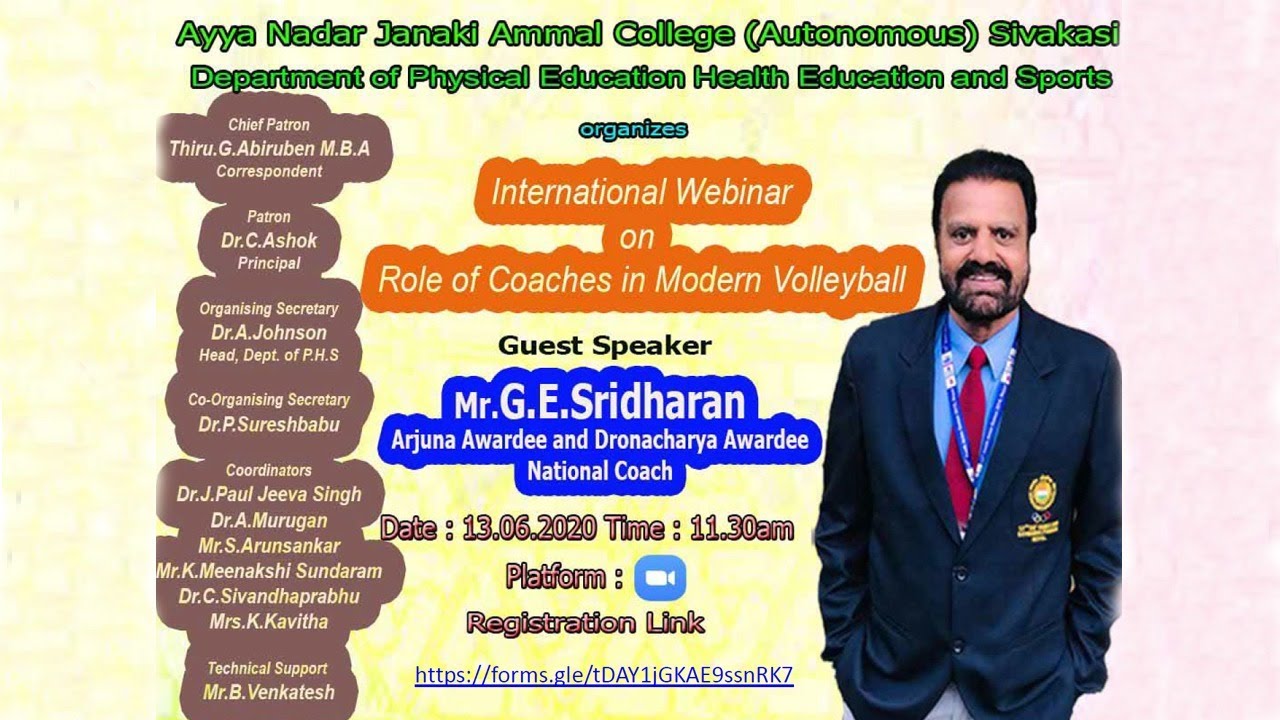 Role of Coaches in Modern Volleyball | Mr. G.E. Sridharan Arjuna ...