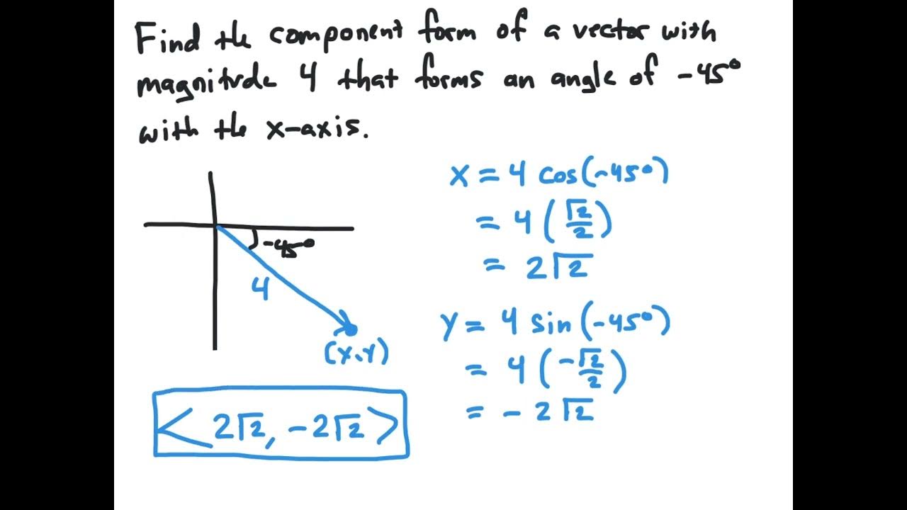 Example: Finding the Component Form of a Vector - YouTube