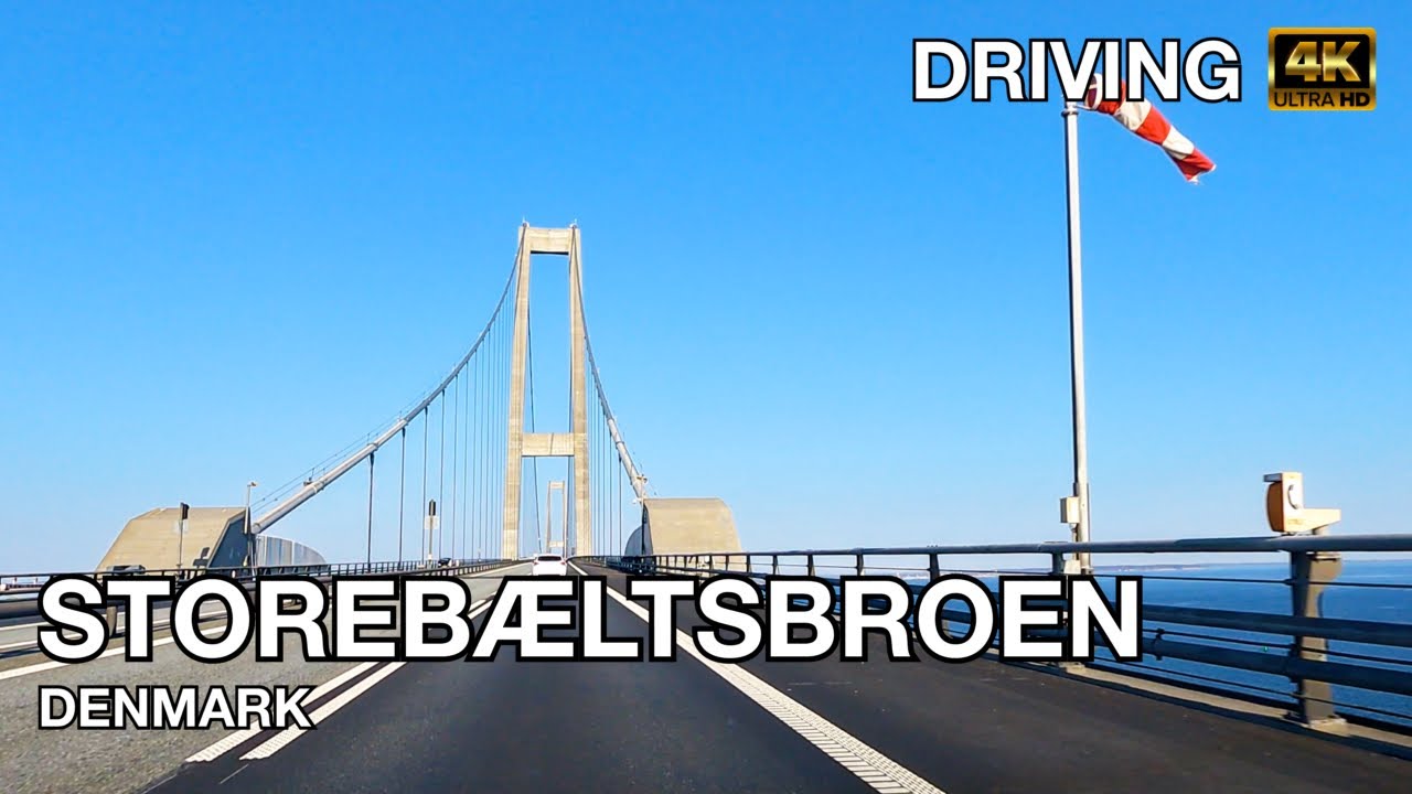 Storebaelt Bridge – The great Belt Bridge, Denmark | 4K #driving # ...