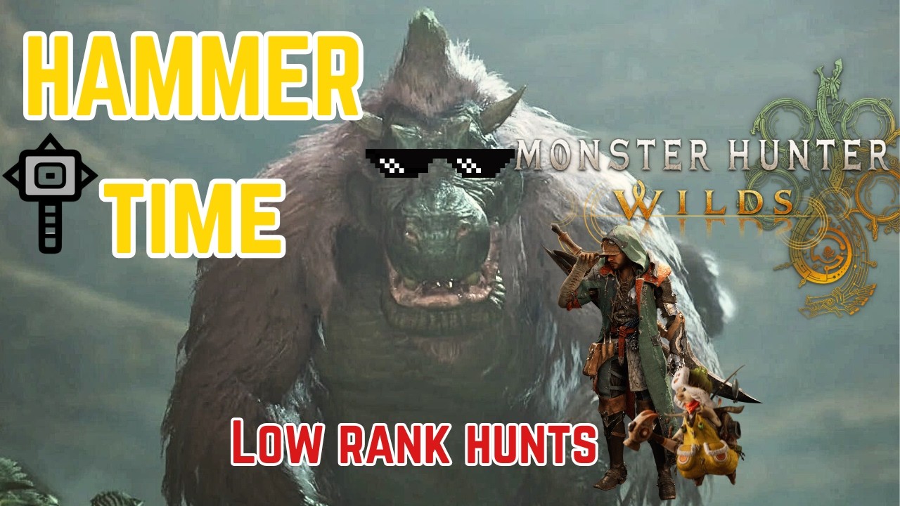 Monster Hunter Wilds - 5th fleet tries hammer for the first time - YouTube