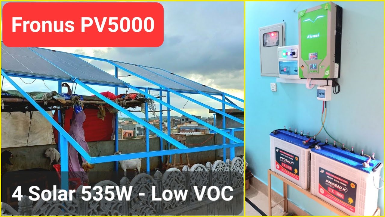 Fronus PV5000 on 4 Solar 535W 17Amp - YouTube