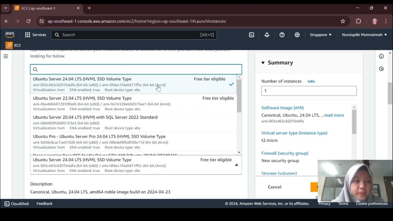 UTS Komputasi Awan - Nurulqolbi Mutmainnah - 55201120026 - Instance EC2 UBUNTU AWS - YouTube
