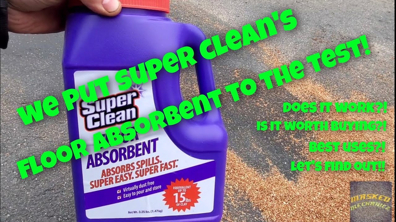 Testing Super Clean's floor absorbent on a large oil spill! - YouTube