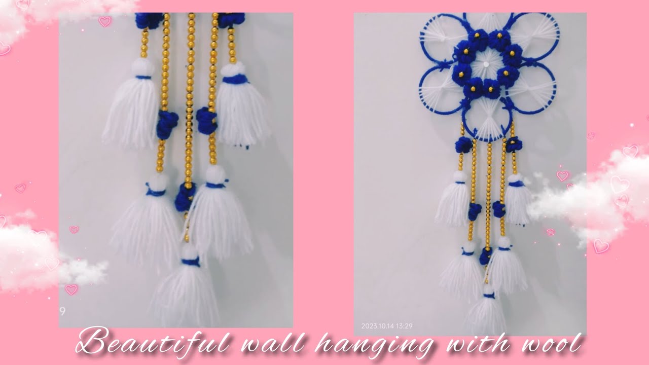 beautiful wall hanging with wool easy wall hanging - YouTube