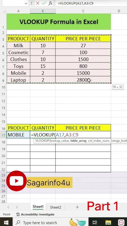 Easy Vlookup L Exceltips Shorts Shortsvideo Sagarinfo4u Exceltech Exceltricks Smartexcel