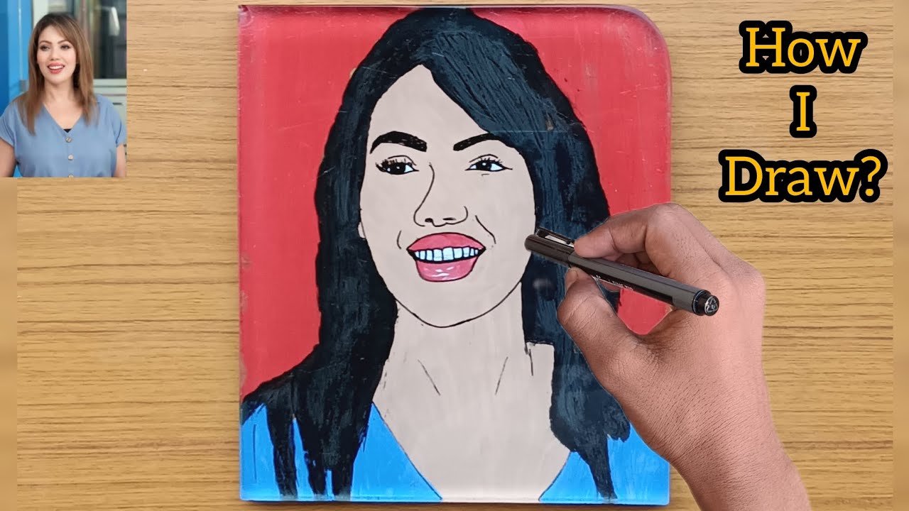 how I draw babita ji painting on the glass? - YouTube