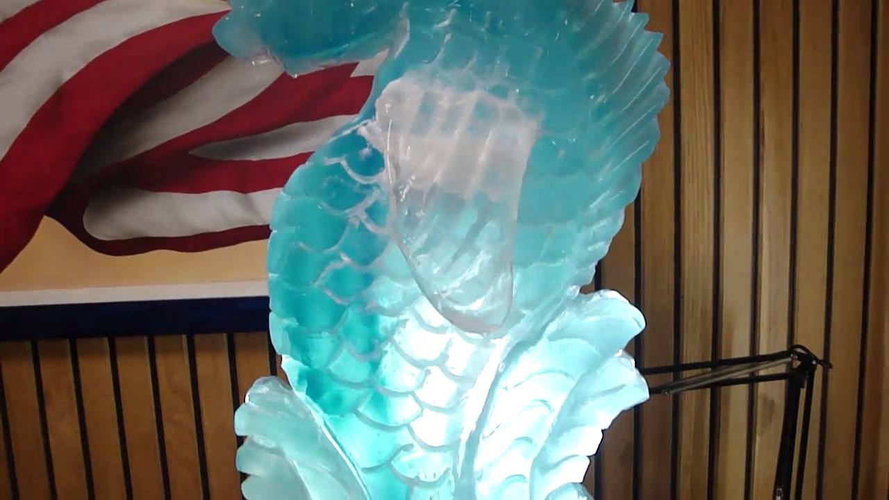 Ice Carving Blue Sexy Fish- By Chef Tony Warren - YouTube