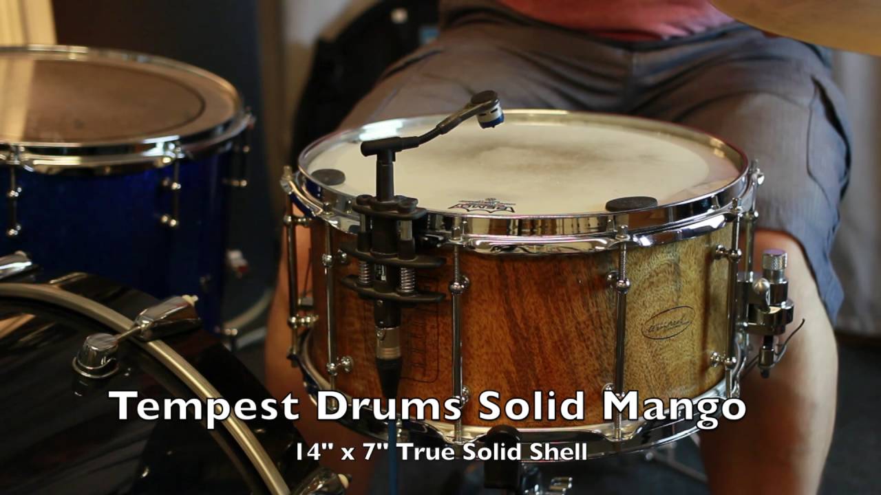 Tempest Handmade Drums - True Solid Mango Snare 14" x 7" Demo - YouTube