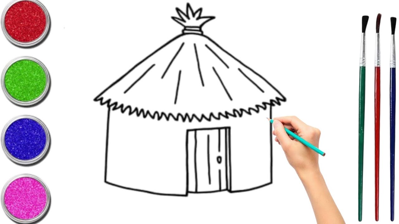 How to draw a Shack 🏠 Home drawing | step by step | very easy drawing ...