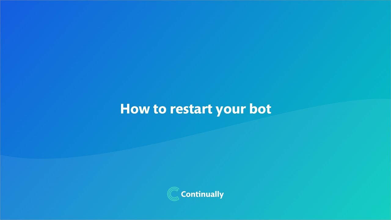 How to restart your bot - YouTube