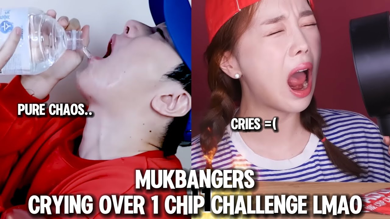mukbangers CRYING over 1 CHIP CHALLENGE - YouTube