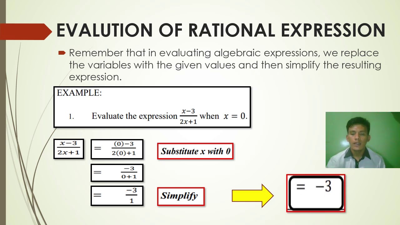 EVALUATION OF RATIONAL ALGEBRAIC EXPRESSION YouTube evaluation-of-rational-algebraic-expression-youtube