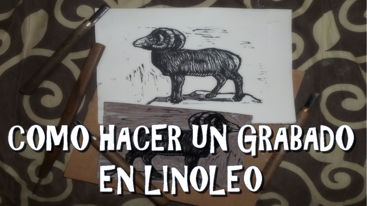 Grabado en linóleo -estampa- linograbado - YouTube