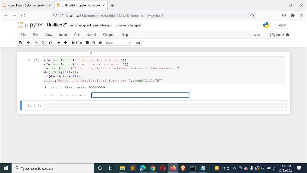 Python Program to Find the Gravitational Force Acting Between Two Objects - YouTube