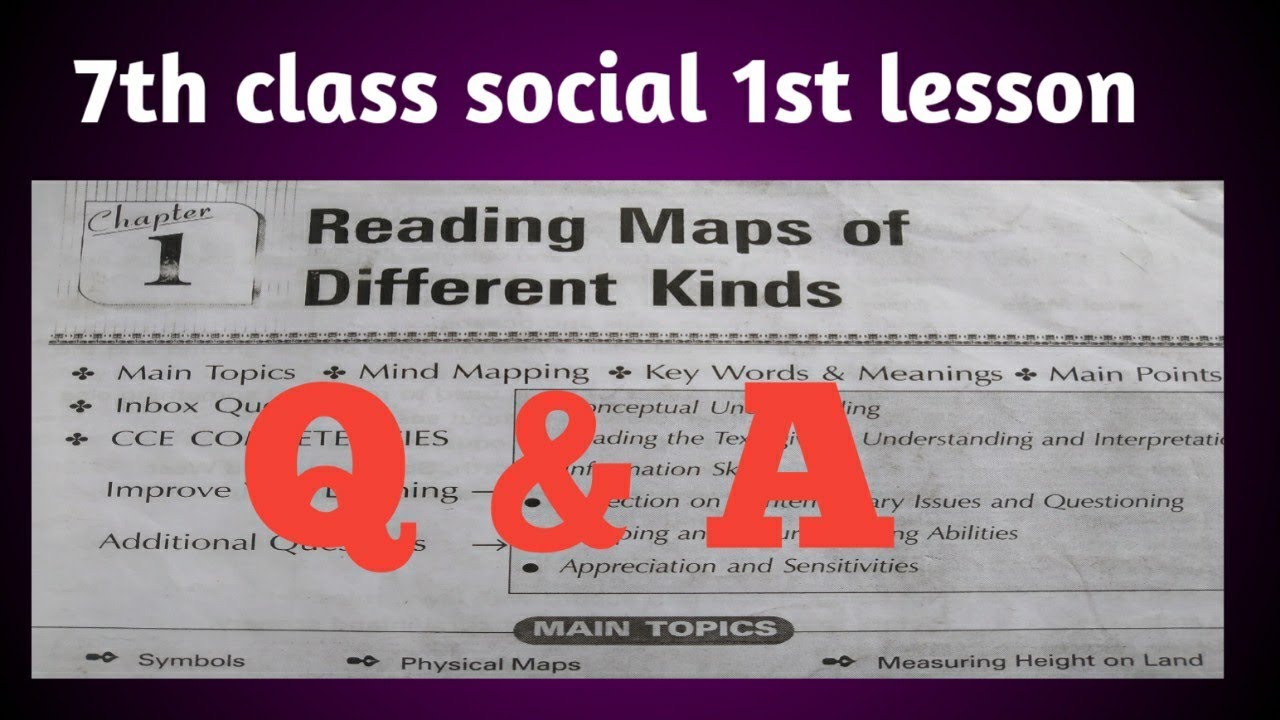 7th Class social lesson 1 question answers/Reading maps of different ...