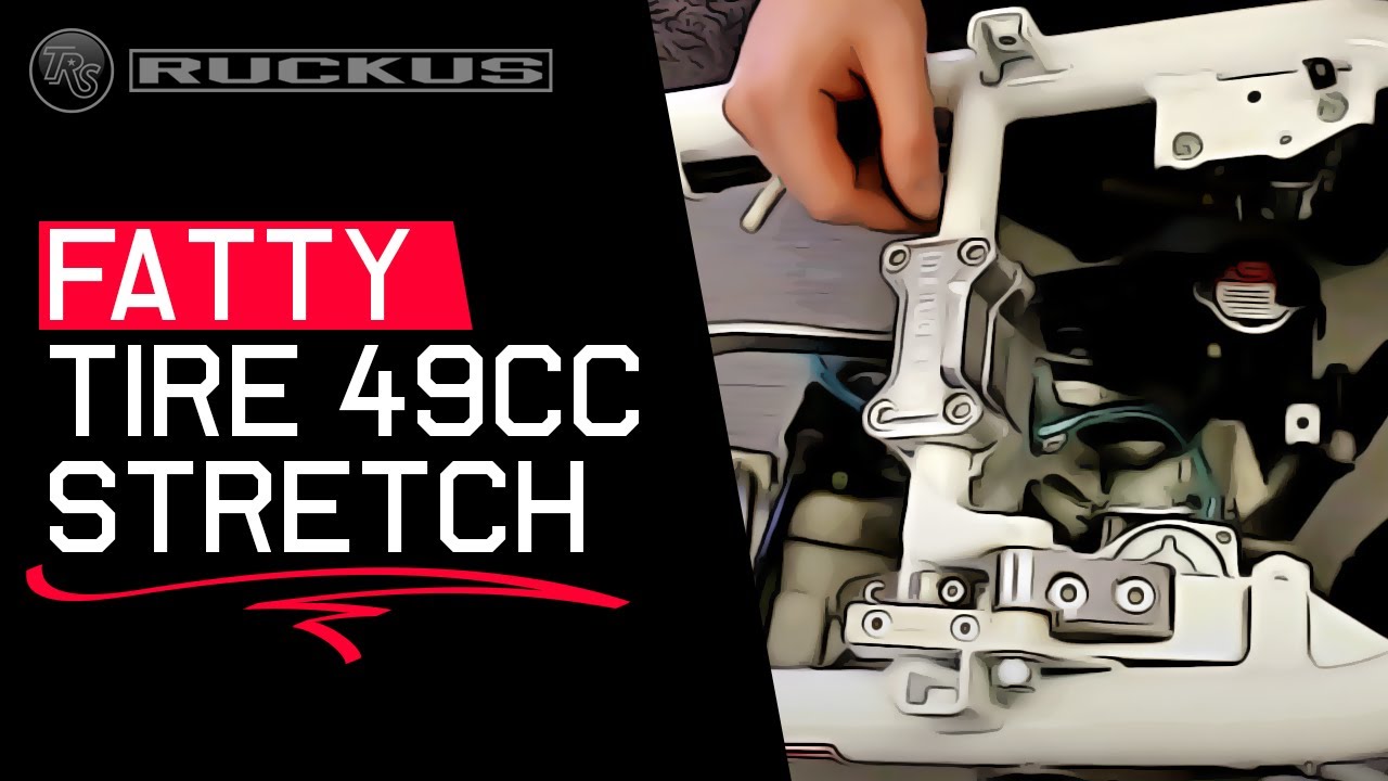 Honda Ruckus TRS fatty tire 49cc engine stretch mount kit install - YouTube