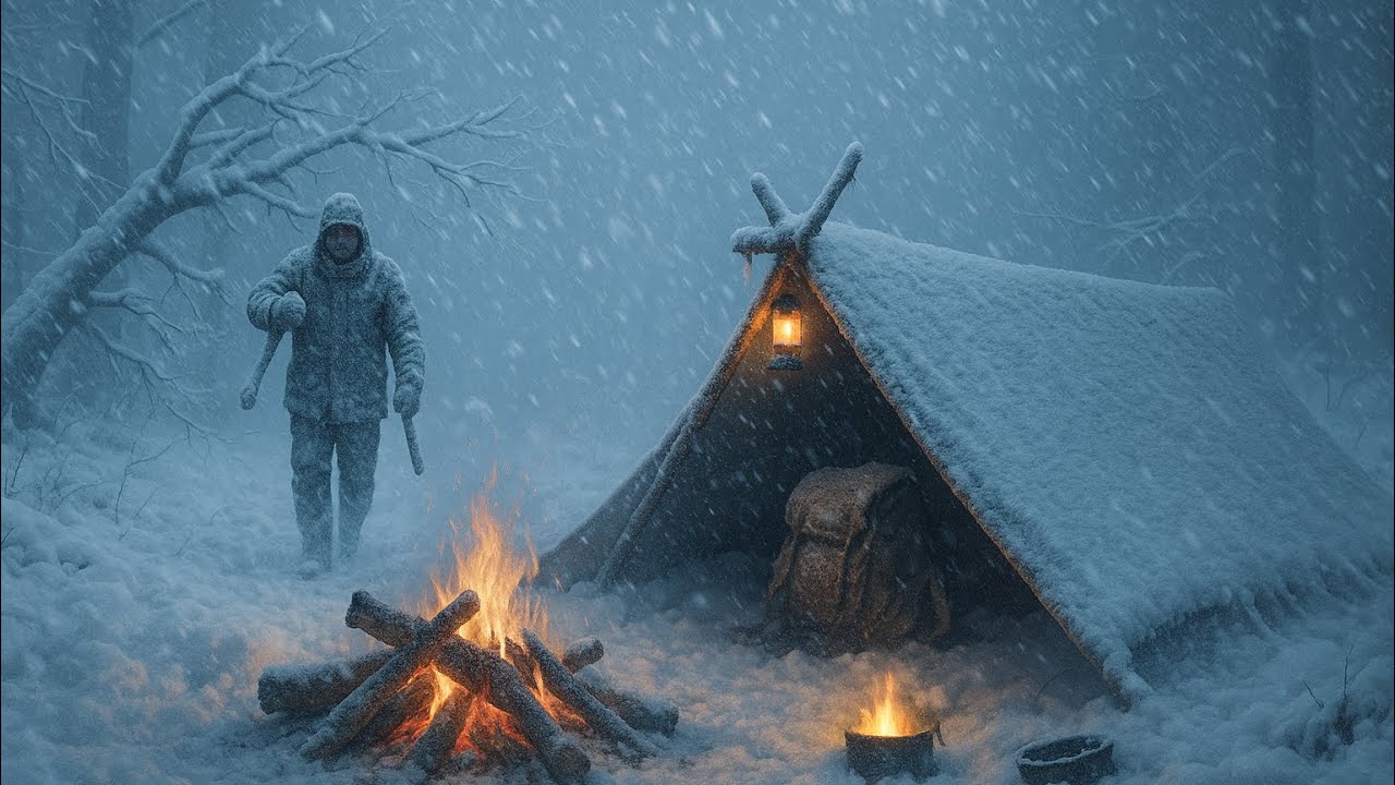 Extreme Winter Survival in the Rain and Snow | Alone at -14°C with No ...